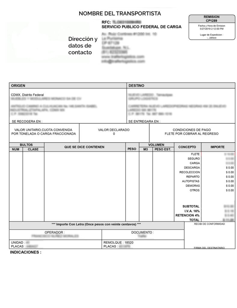 Carta de Porte 2026: Formato PDF y Word para Descargar Gratis